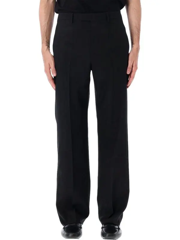 Valentino Garavani Slim Fit Tailored Trousers In Pure Virgin Wool - Black
