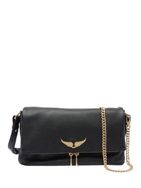 Zadig&Voltaire Rocky Ii Grained Calf Leather Crossbody Bag - Black