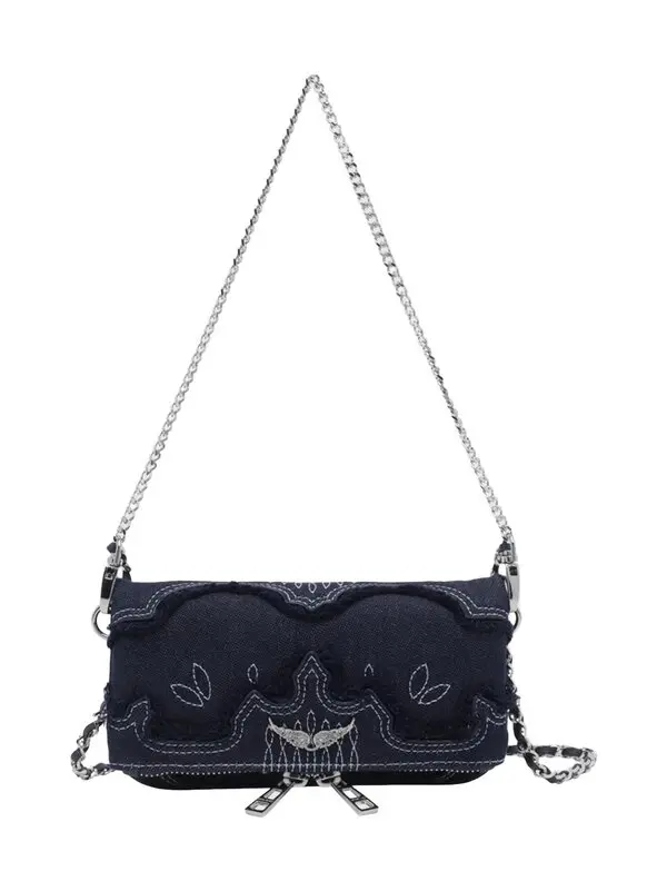 Zadig&Voltaire Rock Nano Embroidered Denim Mini Bag - Blue