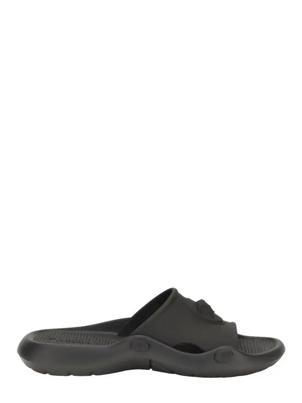Versace Medusa Rubber Slides With Embossed Logo - Black