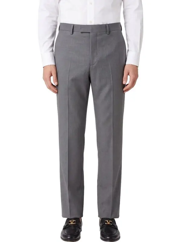 Valentino Garavani Tailored Slim Fit Merino Wool Trousers - Black