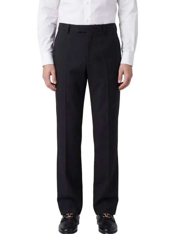 Valentino Garavani Slim Fit Tailored Merino Wool Trousers - Black