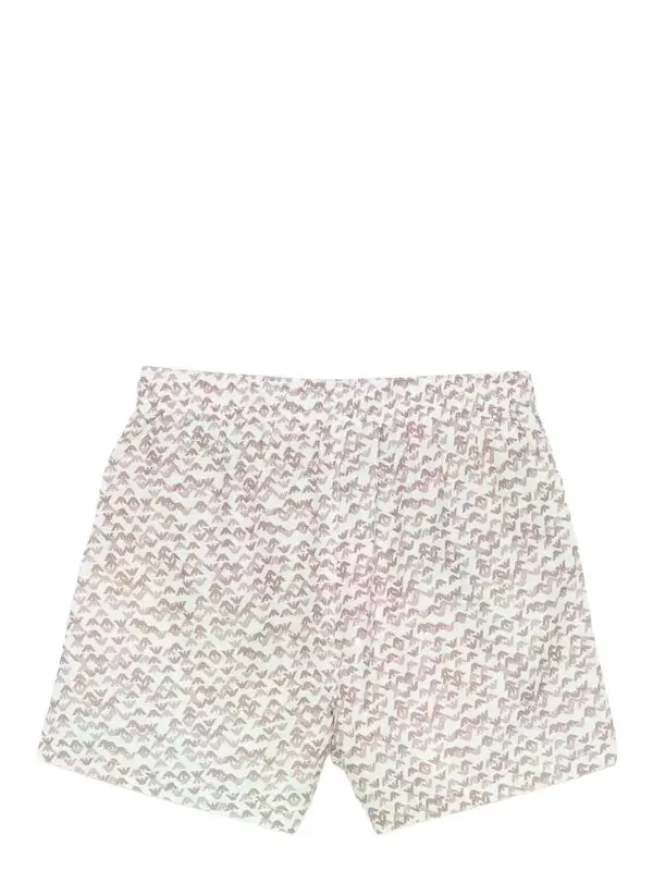 Emporio Armani Monogram Print Drawstring Swim Shorts - Pink