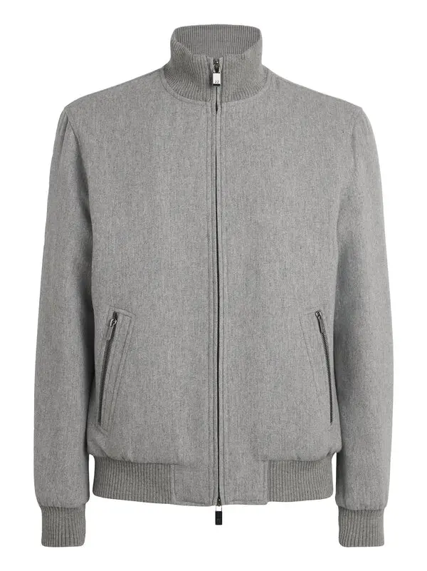 Pal Zileri Wool-blend Padded Bomber Jacket - Grey