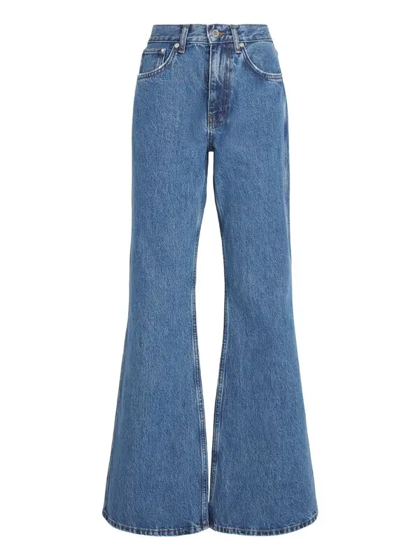 ANINE BING Wyatt High-rise Flared Jeans - Blue
