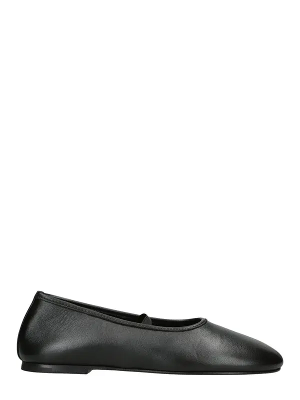 Dear Frances Leather Ballerina Flats - Black