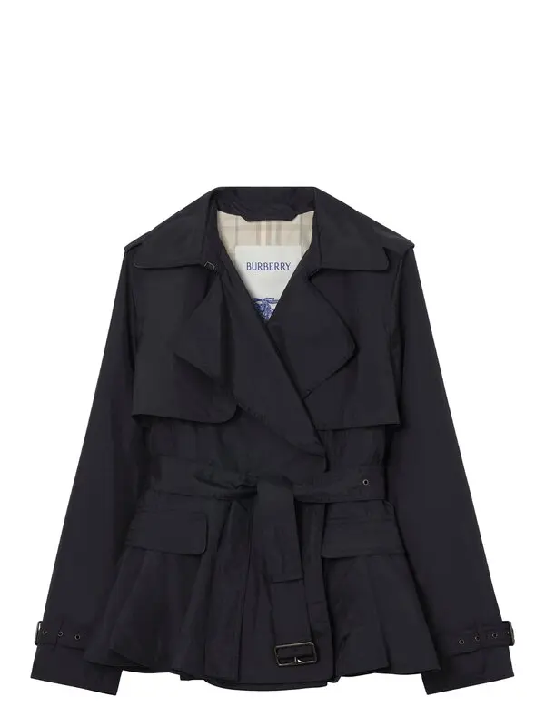 Burberry Cropped Pembury Trench Jacket - Navy