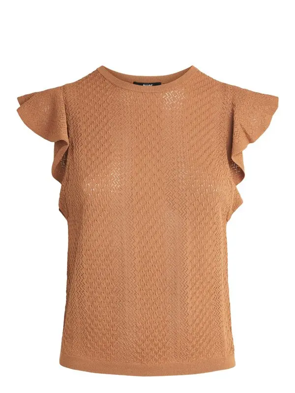 Paige Ruffled Margo Tank Top - Brown