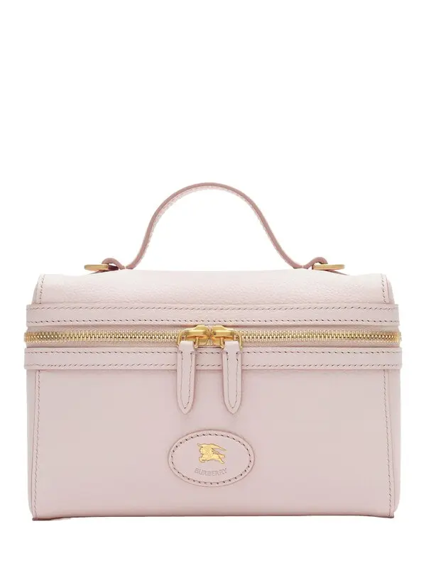 Burberry Bloomsbury Leather Vanity Bag With Gold Tone Knight Stamp - Pink