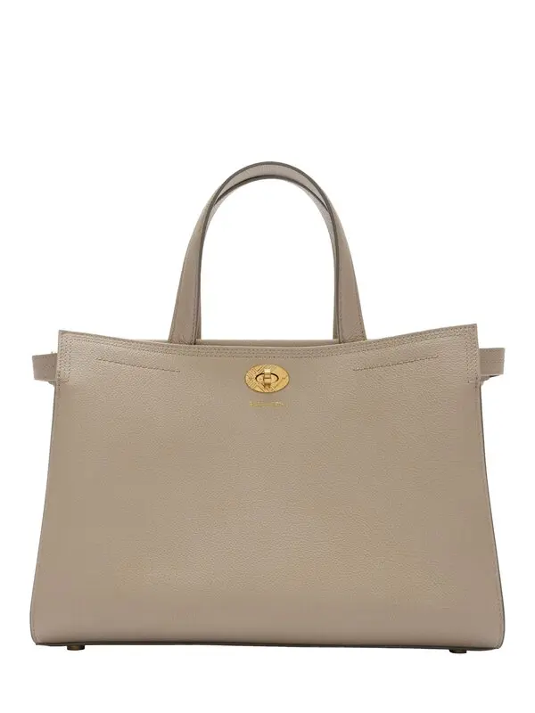 Burberry Small Leather Tote Bag - Brown