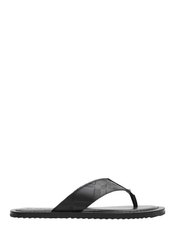 Burberry Embossed Check Pavilion Sandals - Black
