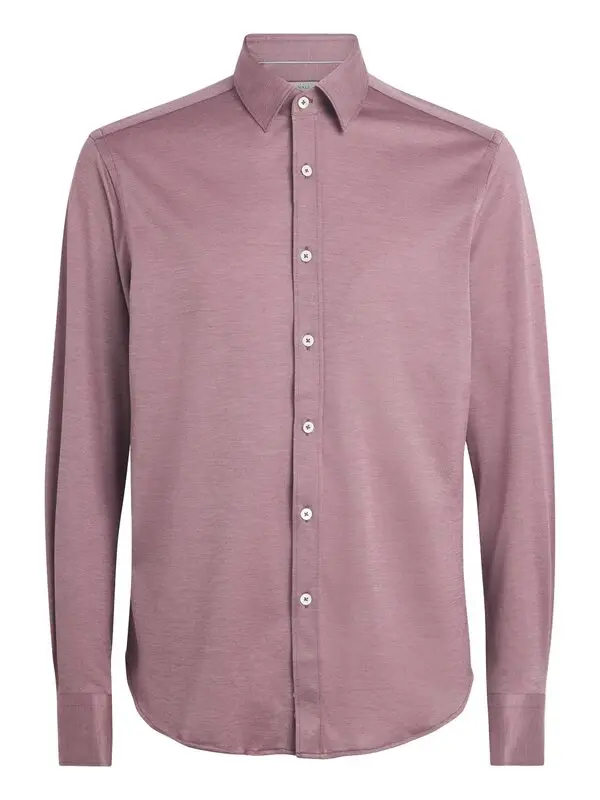 Canali Cotton-lyocell Jersey Shirt - Red