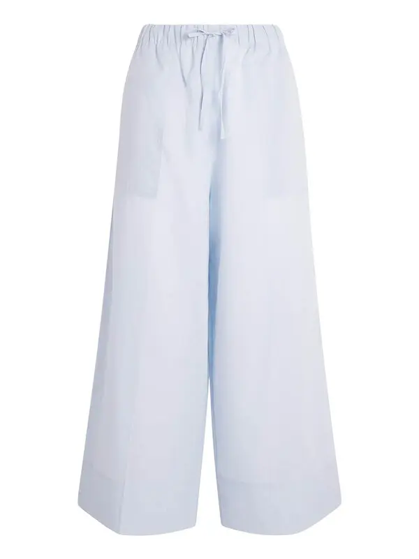 TOTEME Cotton-linen Wide-leg Trousers - Blue