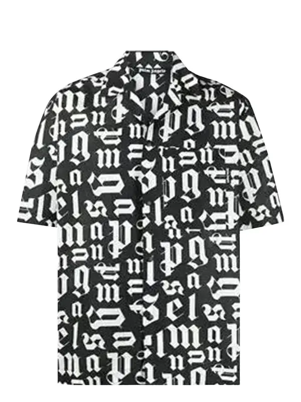 Palm Angels Monogram Print Shirt - Black