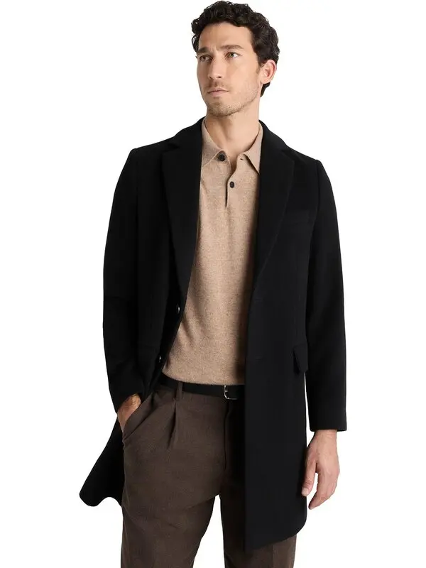 Quince Wool Cashmere Overcoat - Black