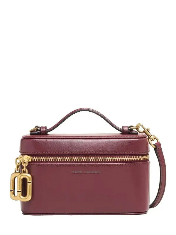 Marc Jacobs Leather Vanity Bag With Top Handle And Chain Strap - Red