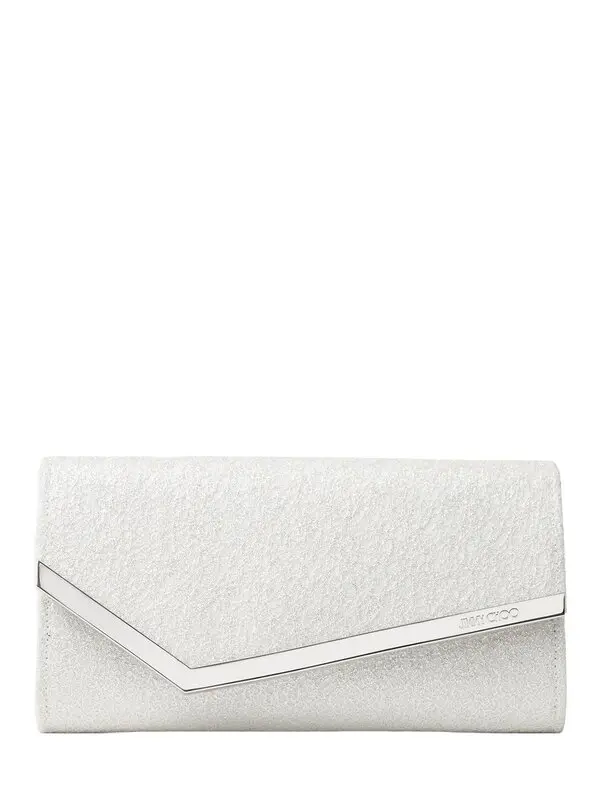 JIMMY CHOO Emmie Glitter Clutch Bag - Ivory/silver