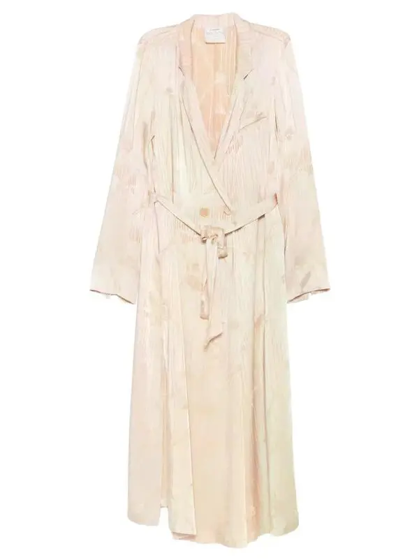 FORTE_FORTE Floral Jacquard Wrap Midi Dress - Neutrals