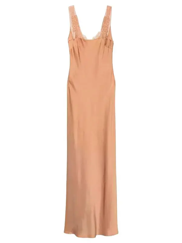 FORTE_FORTE Lace-trimmed Slip Maxi Dress - Neutrals