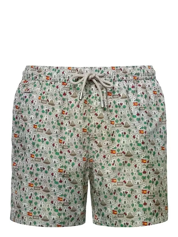 MC2 SAINT BARTH Ibiza Print Swim Shorts - Neutrals