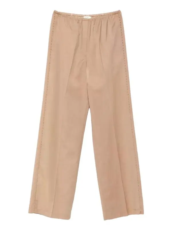 FORTE_FORTE Bead-embellished Wide-leg Trousers - Neutrals