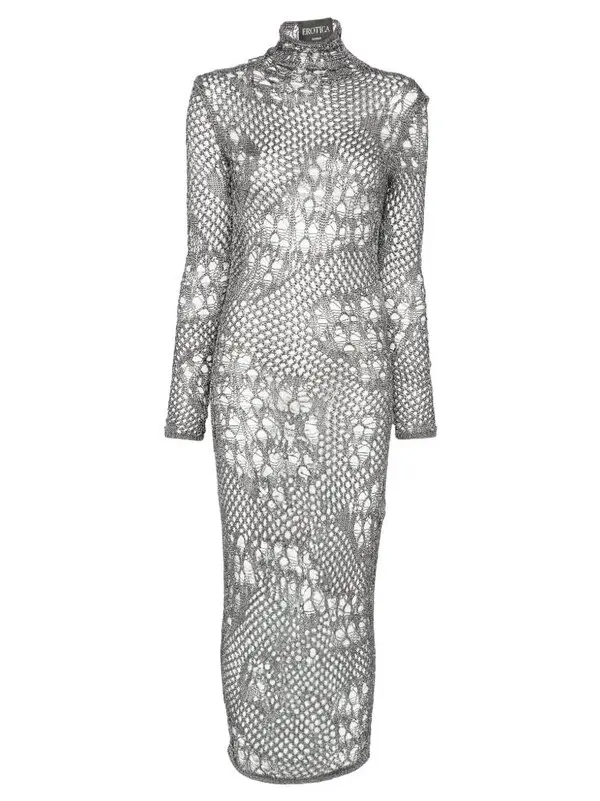 DONDUP Long-sleeved Midi Dress - Silver