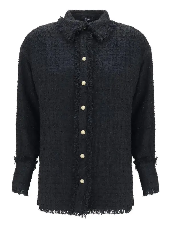 Balmain Tweed Shirt - Black