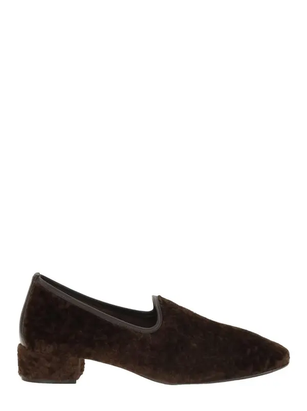 HERBERT LEVINE Suede Loafers With Shearling Upper - Brown