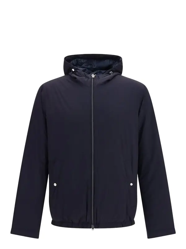 Herno Hooded Zip Jacket - Blue