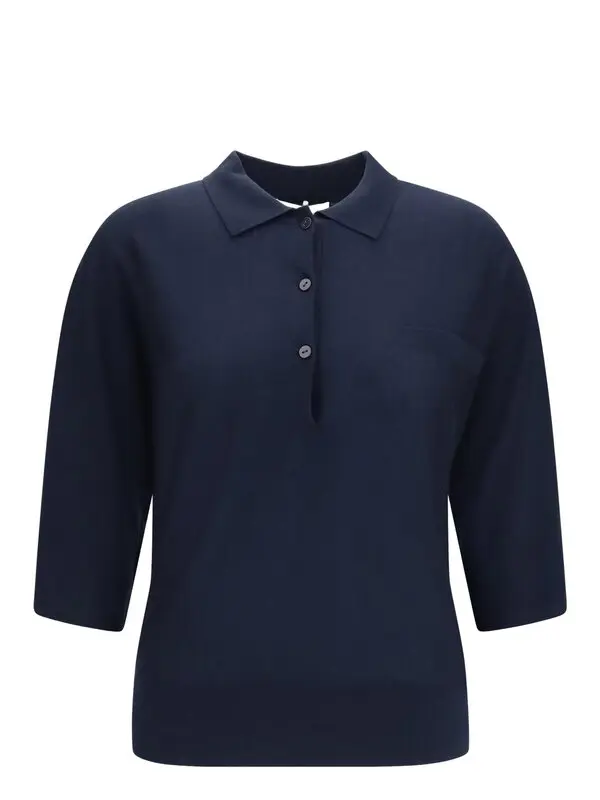 LISA YANG Norie Cashmere Polo Sweater - Blue