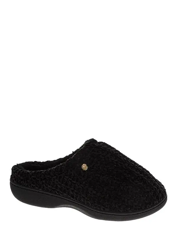 Badgley Mischka Embellished Knit Clog Slippers - Black