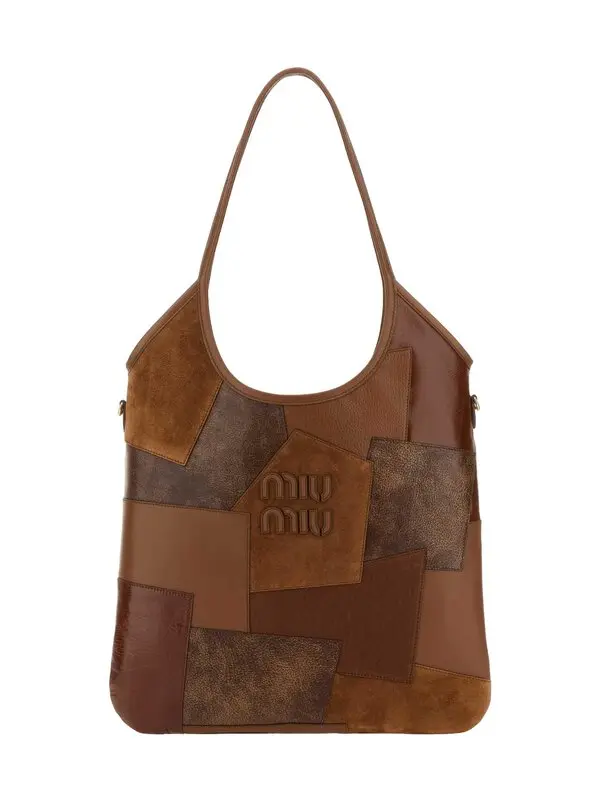 Miu Miu Patchwork Leather Tote Bag With Silver Metal Finishing - Multicolor