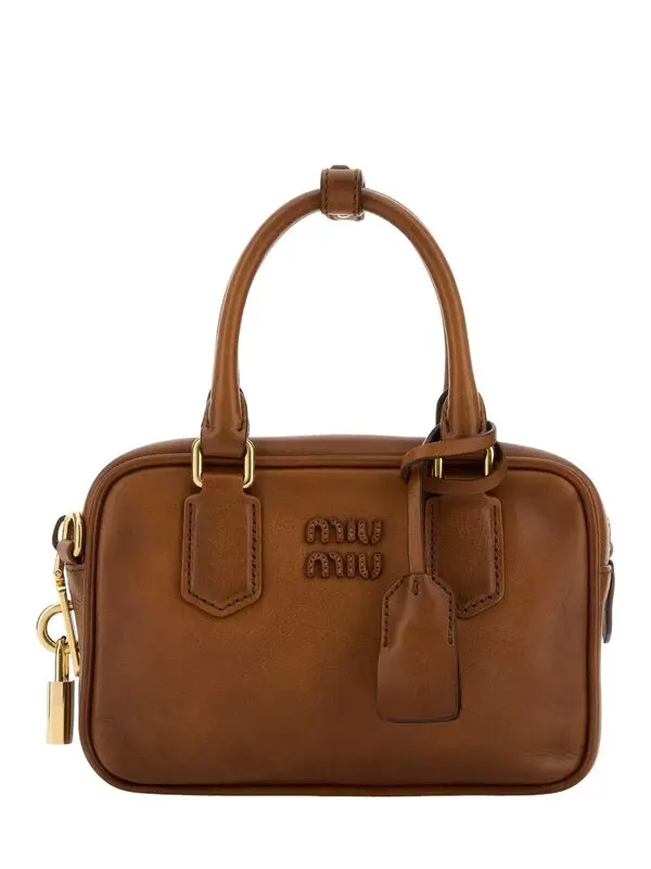 Miu Miu Arcadie Leather Handbag - Brown