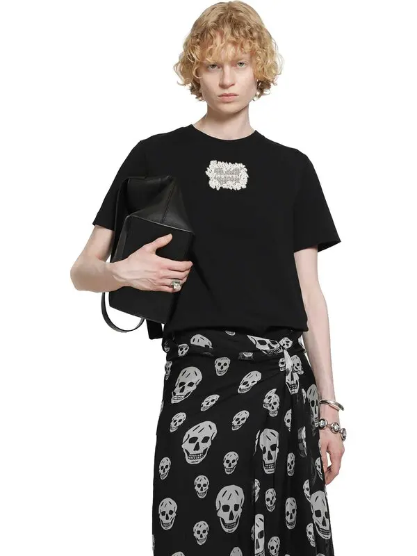 Alexander McQueen Embroidered Logo Patch T-shirt - Black