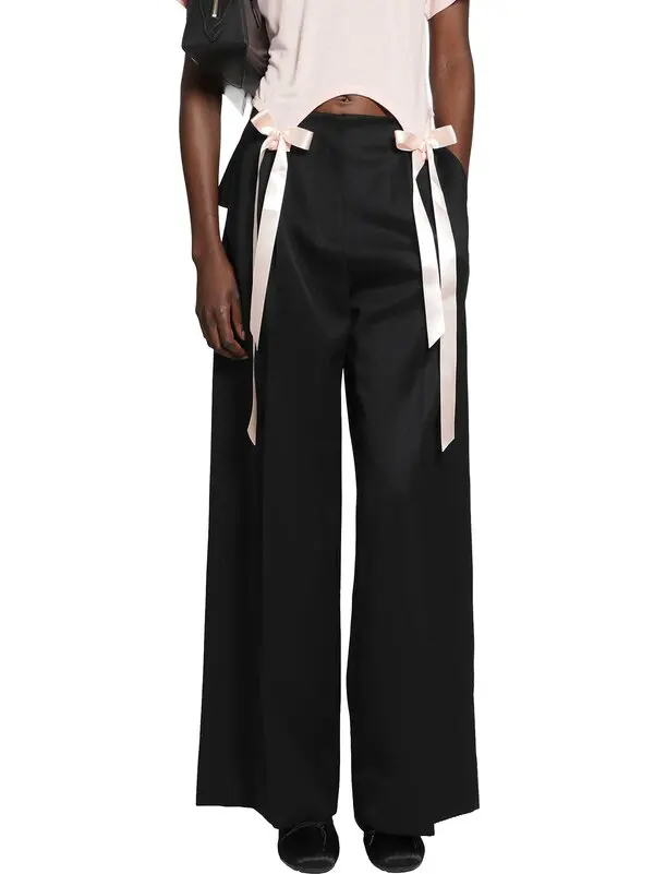 Simone Rocha Back Bow Wide Leg Trousers - Black