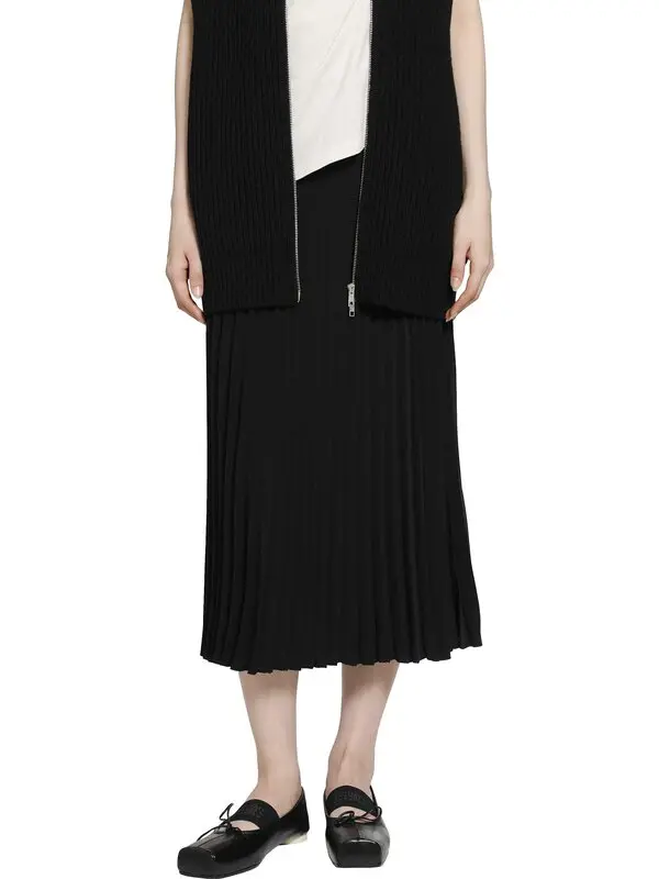 MAISON MARGIELA Pleated Midi Skirt - Black