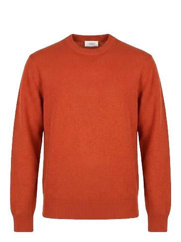 LANEUS Merino Wool And Cashmere Crewneck Sweater - Rust