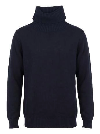 Alpha Studio Merino Wool Turtleneck Sweater - Blue