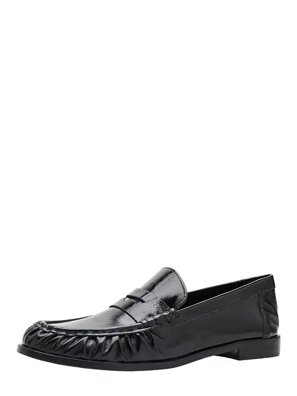 Schutz Tyche Loafer Flat Shoes - Black