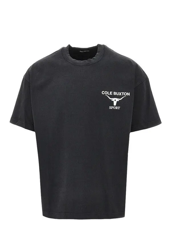 COLE BUXTON Longhorn' Print T-shirt An - Black