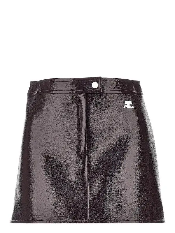COURREGES Vinyl Effect Coated Mini Skirt - Red
