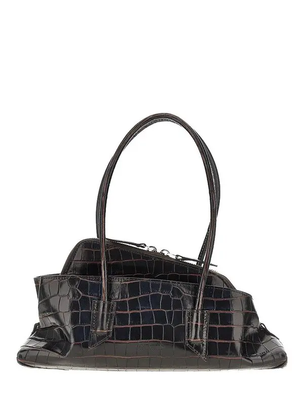Attico Croco-embossed Leather Small La Passeggiata Bag - Brown