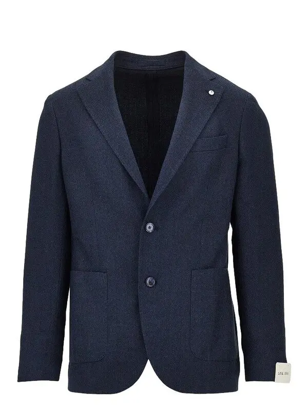 L.B.M. 1911 Jack' Single-breasted Chevron Jacket - Blue