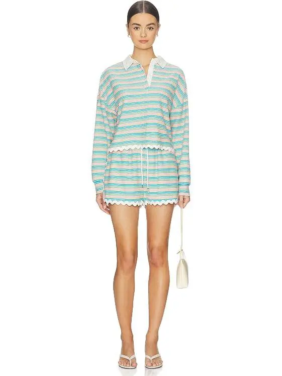 Saylor Terry Cloth Striped Lounge Set - Multi