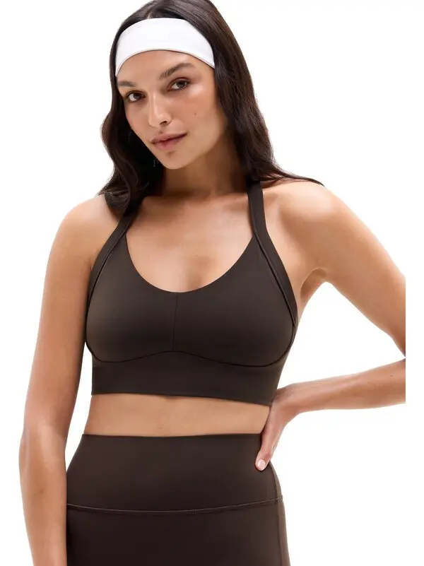 Athleta Revitalize Halter Sports Bra A-c - Truffle
