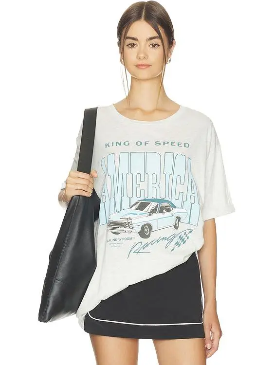 THE LAUNDRY ROOM King Of Speed America Racing Tee - Grey