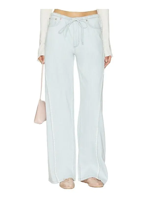 DL1961 Aura Sienna Relaxed Wide Leg Jeans - Blue