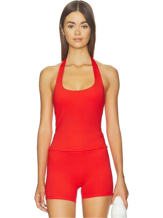 WELLBEING + BEINGWELL Flowwell Zoya Halter Tank - Red