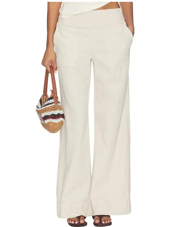 Free People Breezy Denim Pull On Jean - Beige