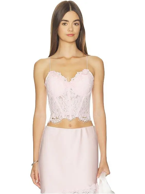 Generation Love Lace Bustier Top - Pink